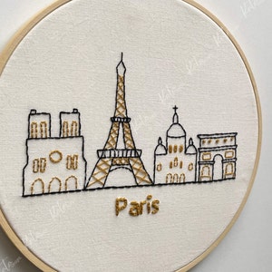 Paris France Embroidery Pdf Pattern - Beginner Hand Embroidery ...