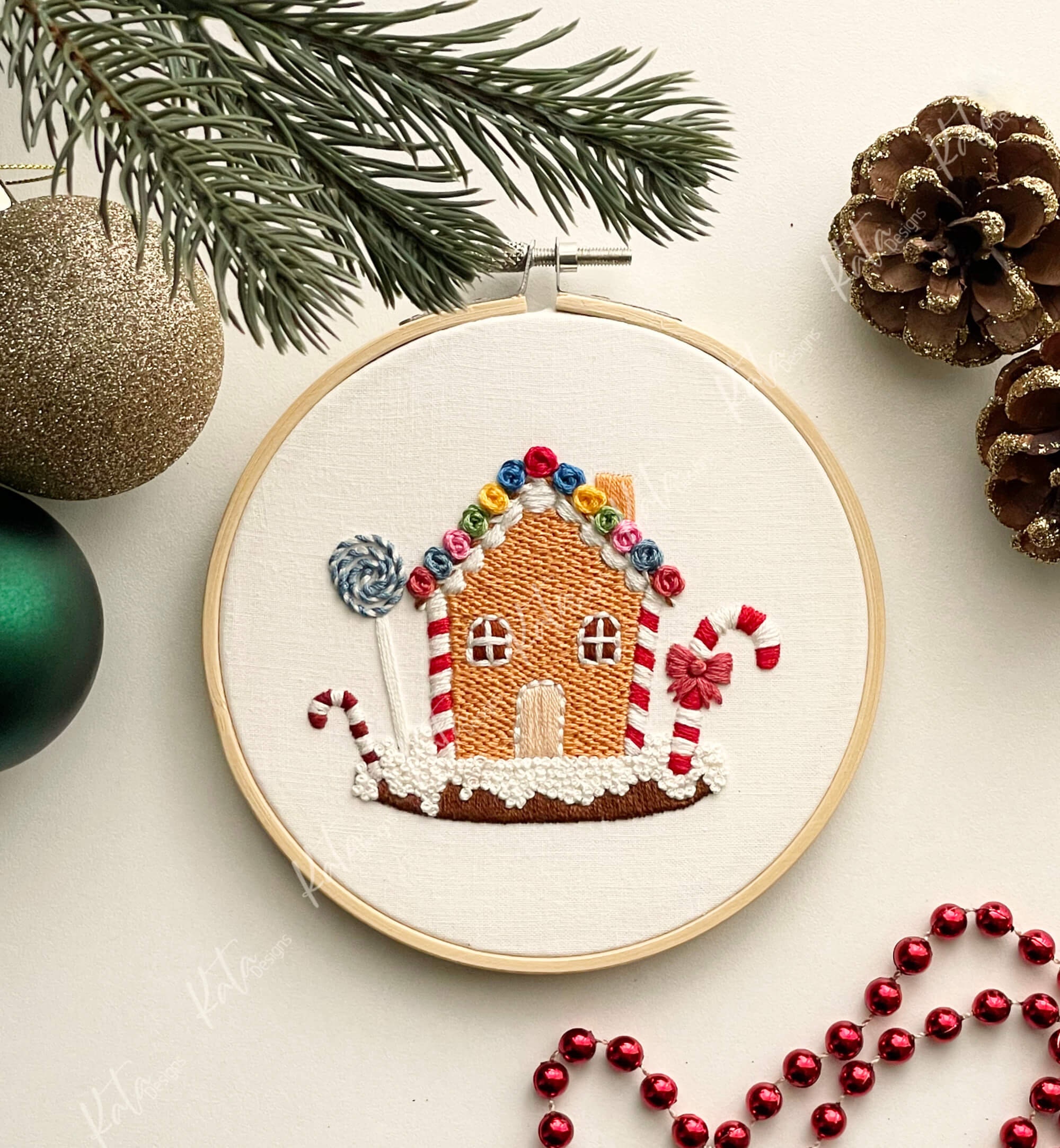 Gingerbread House Embroidery Pattern Christmas Holiday Hand - Etsy UK