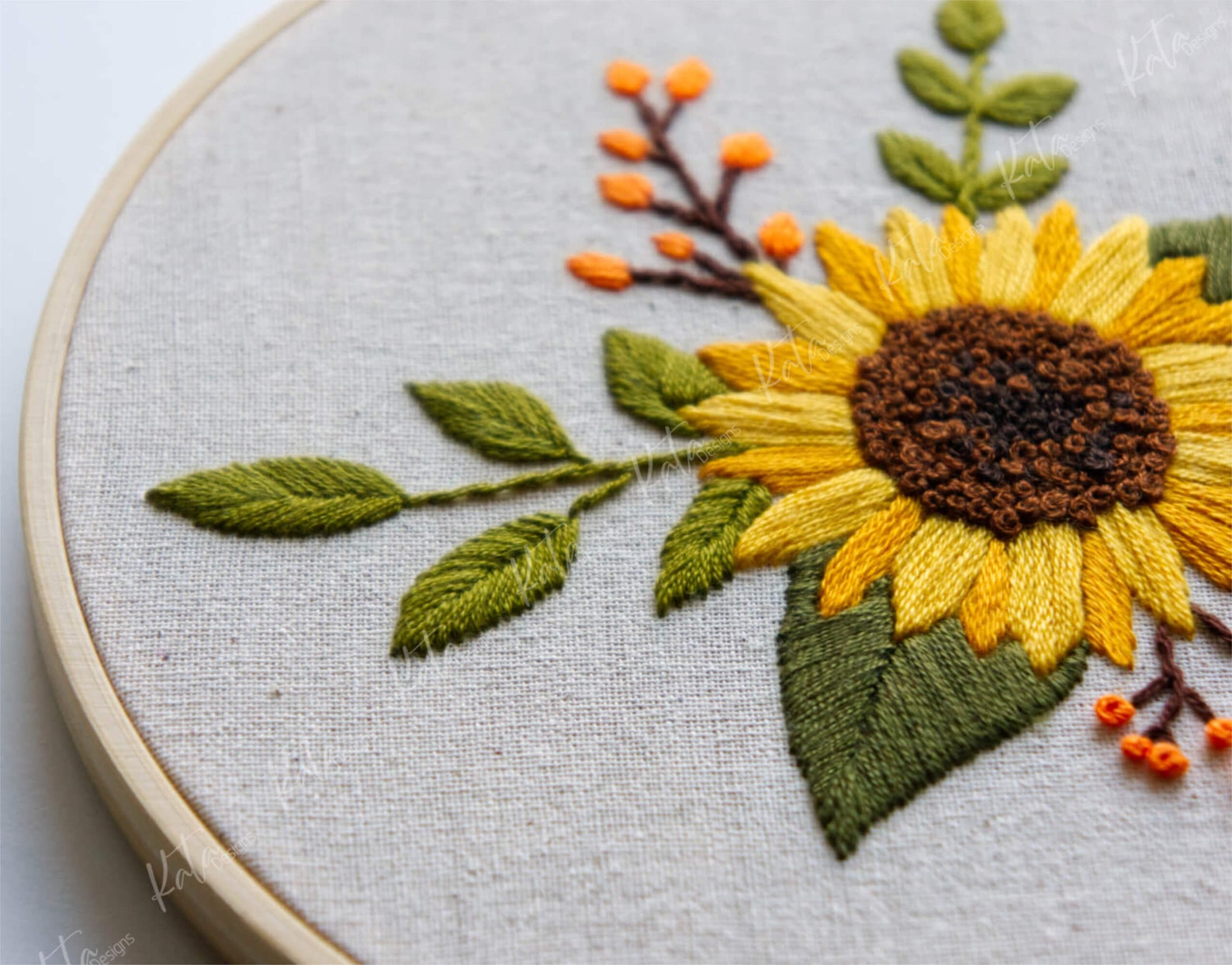 Sunflower Embroidery Pattern Hand Embroidery Beginner - Etsy