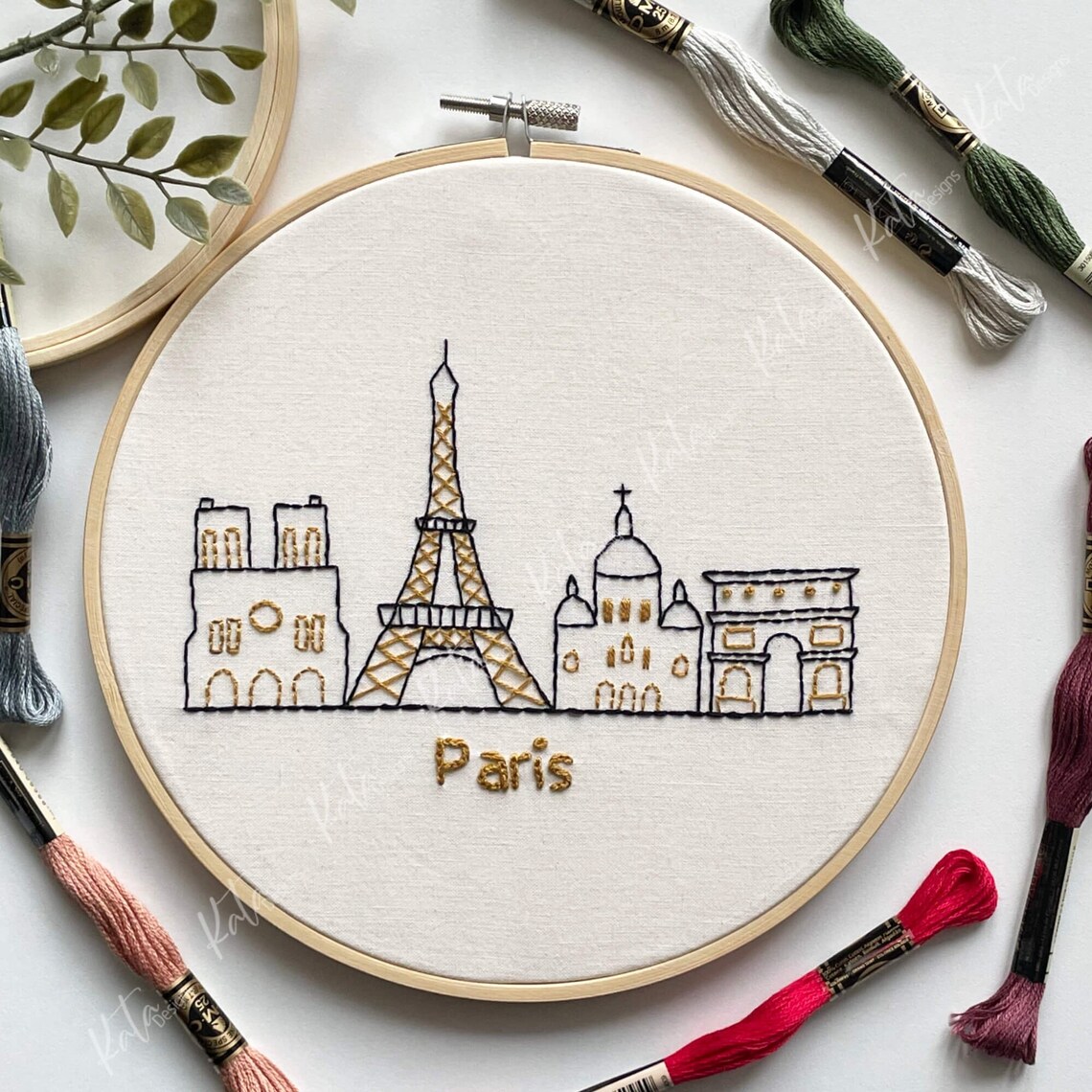Paris France Embroidery Pdf Pattern Beginner Hand Embroidery Embroidery ...