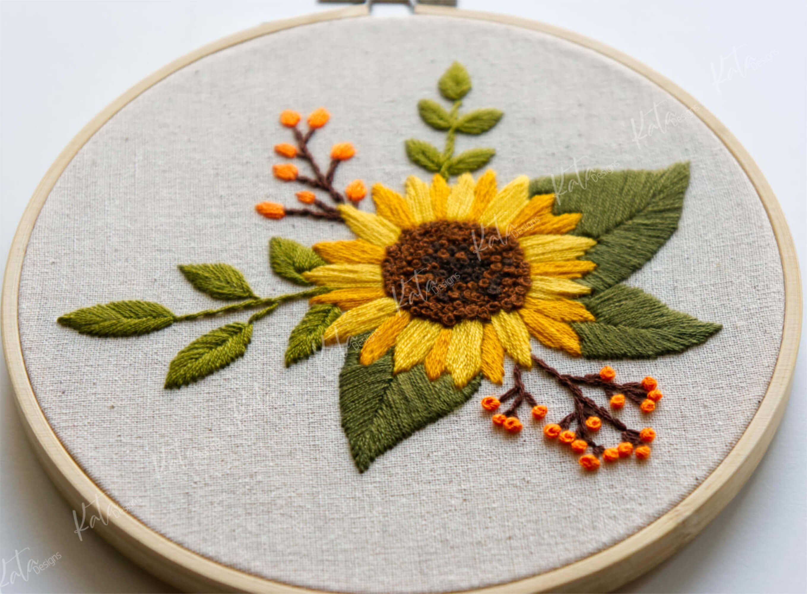 Sunflower Embroidery Pattern Hand Embroidery Beginner - Etsy