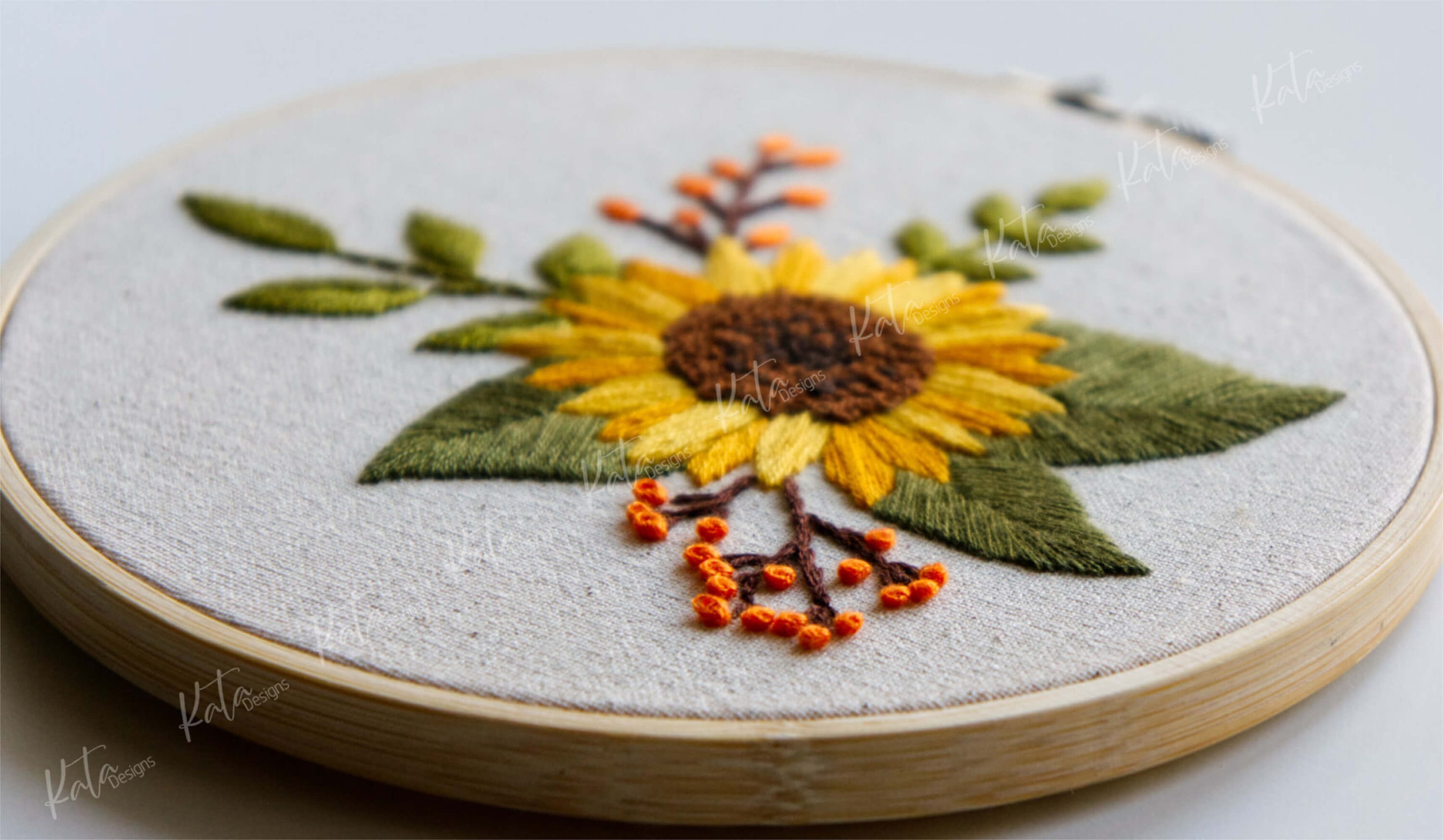 Sunflower Embroidery Pattern Hand Embroidery Beginner - Etsy