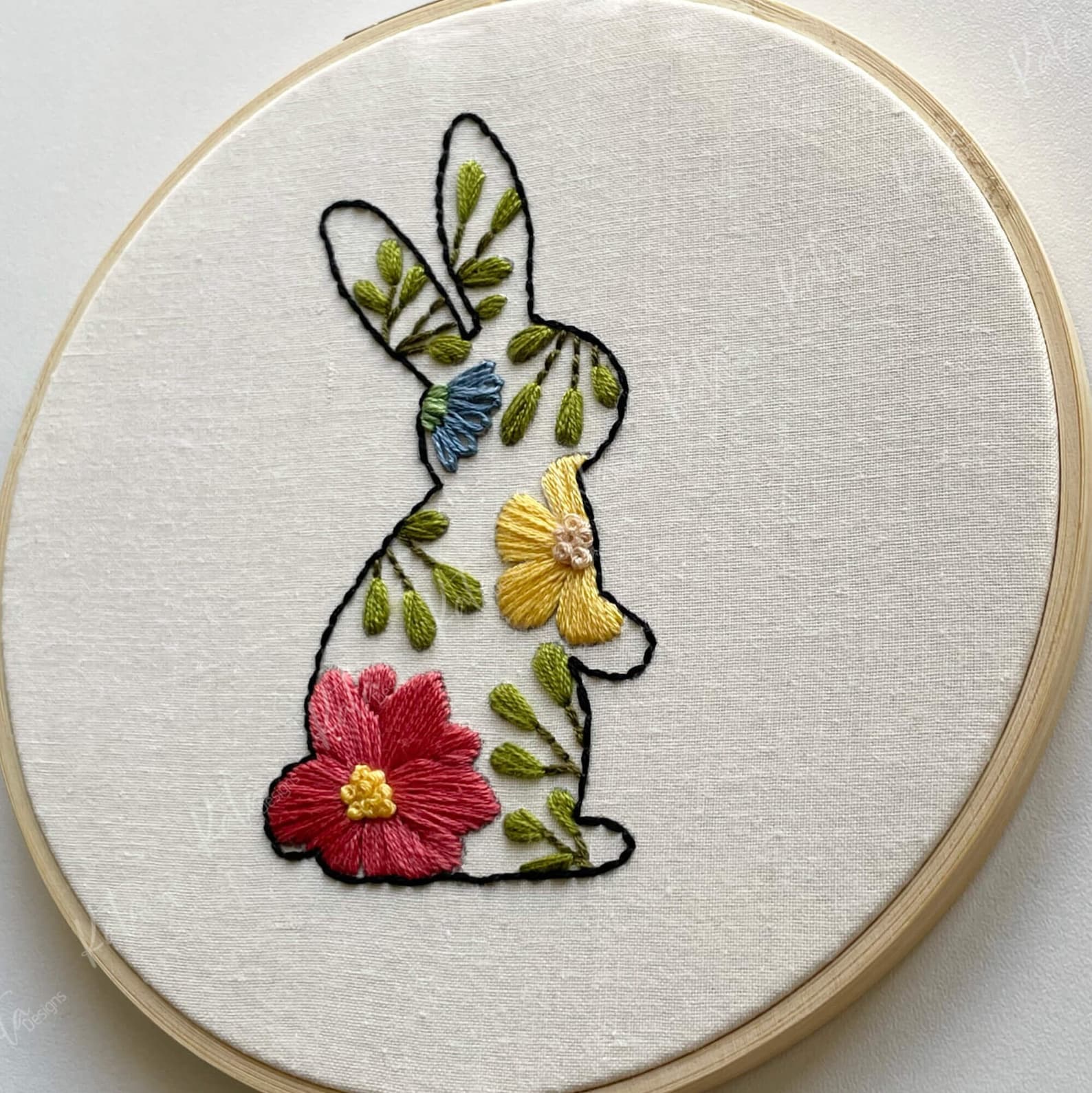 Easter Bunny Hand Embroidery Pattern Beginner Hand Embroidery Pdf ...