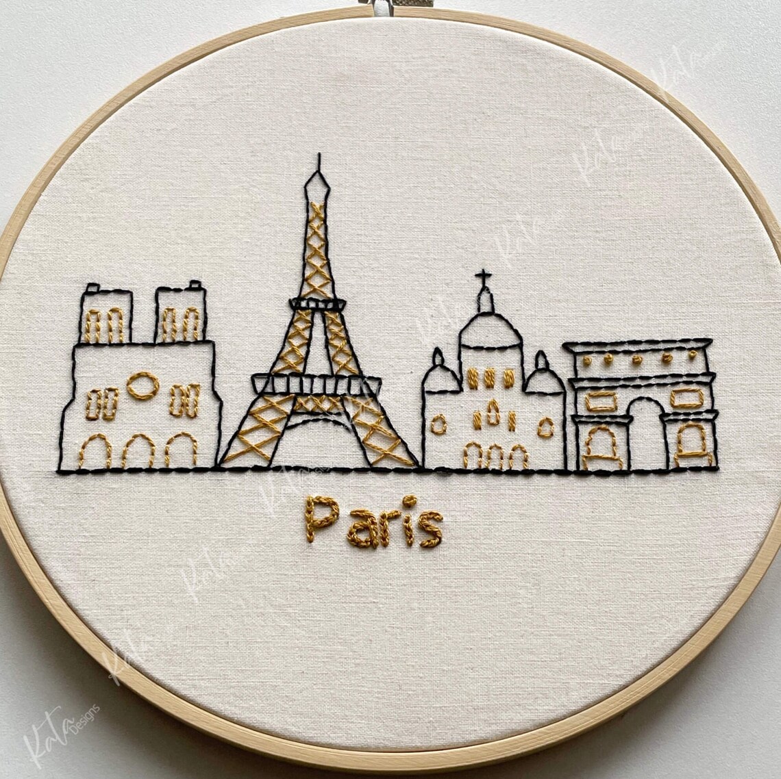 Paris France Embroidery Pdf Pattern Beginner Hand Embroidery Embroidery ...