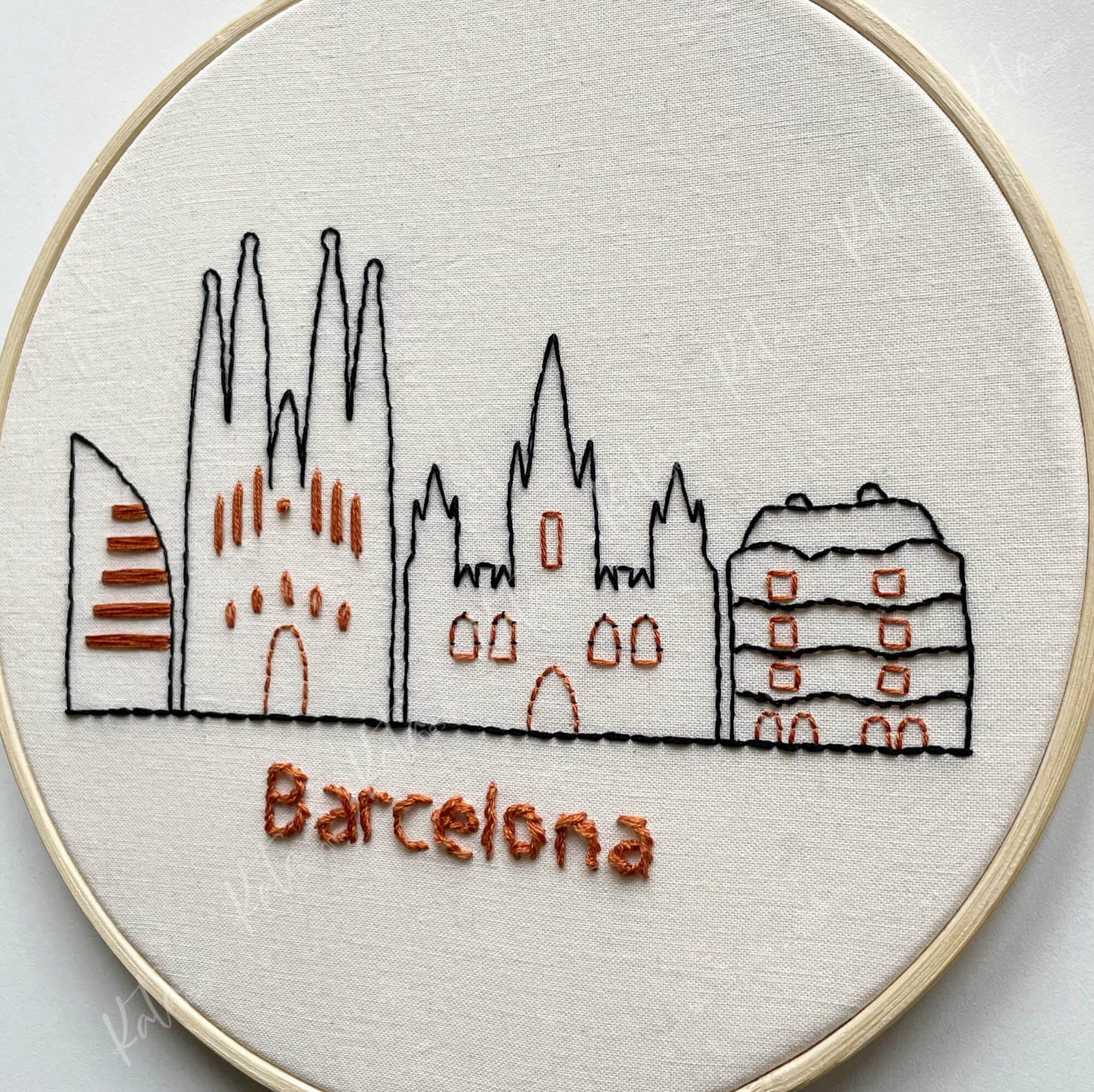 Barcelona Spain Embroidery Pattern - City Embroidery - Beginner ...