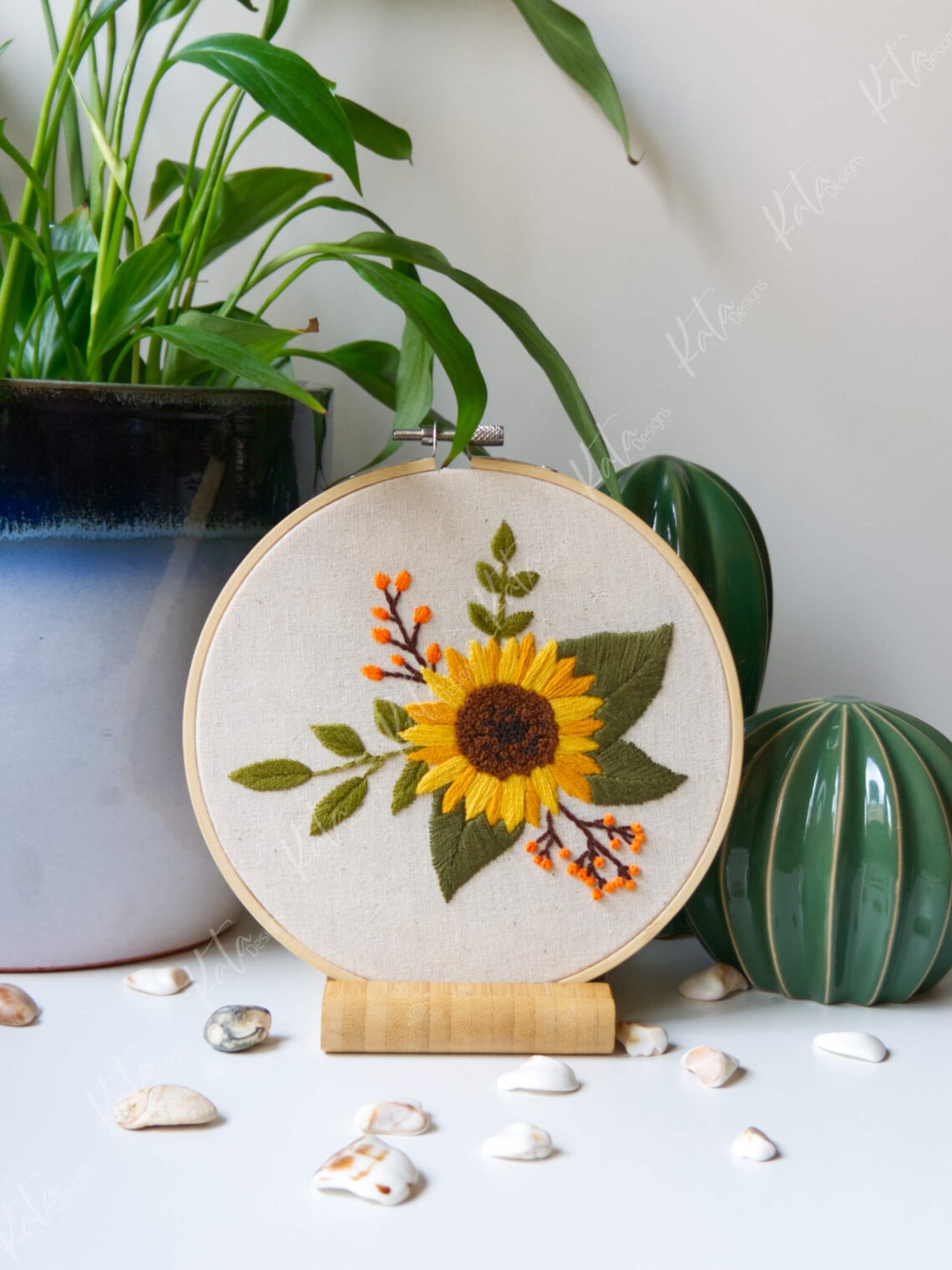 Sunflower Embroidery Pattern Hand Embroidery Beginner - Etsy