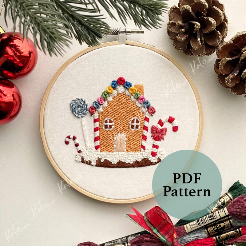 Gingerbread Embroidery Pattern - Etsy
