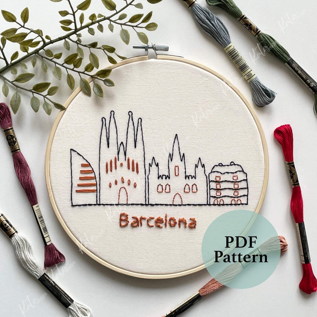 Barcelona Spain Embroidery Pattern - City Embroidery - Beginner ...