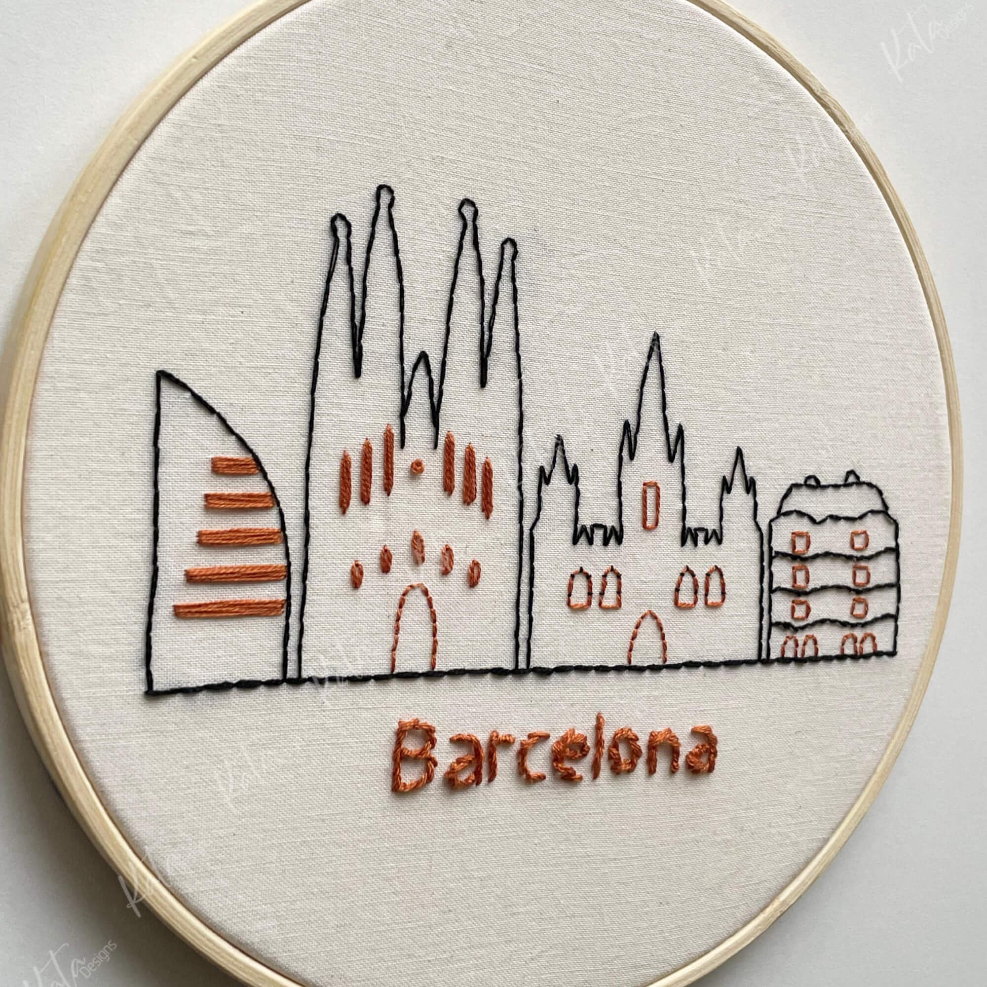 Barcelona Spain Embroidery Pattern - City Embroidery - Beginner ...