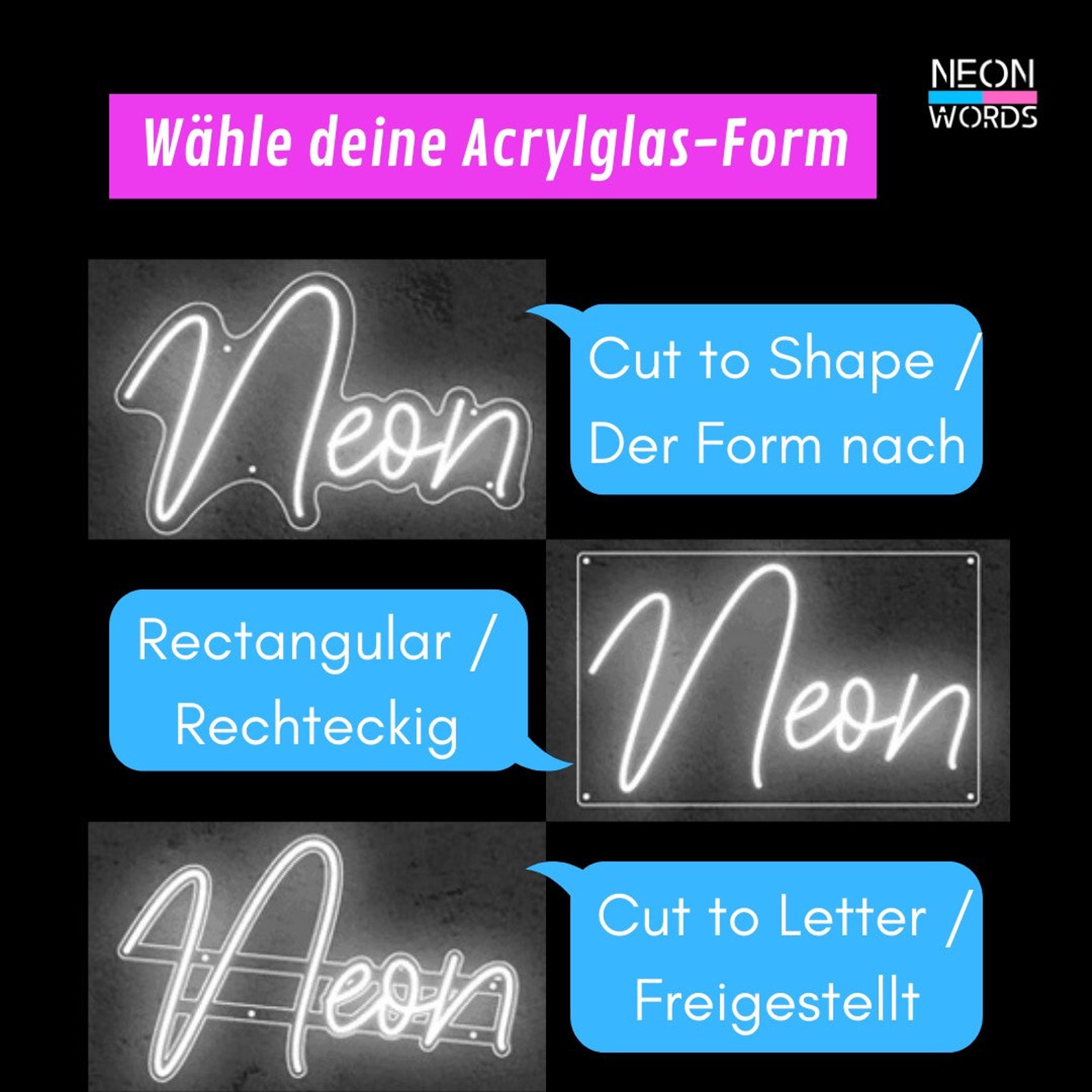 Neon Schild Neon Schriftzug Neon Leuchte Neon Lampe Neon Sign Neon ...