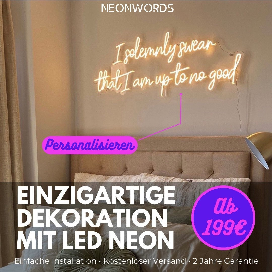 Personalisiertes LED Neon Schild | Custom Neon Sign | Individuelles ...