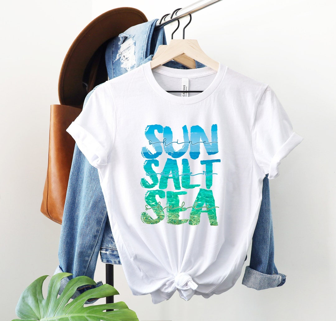 Sun Sand Salt Beach Shirt, Retro Comfort Colors T-shirt, Trendy Beach ...