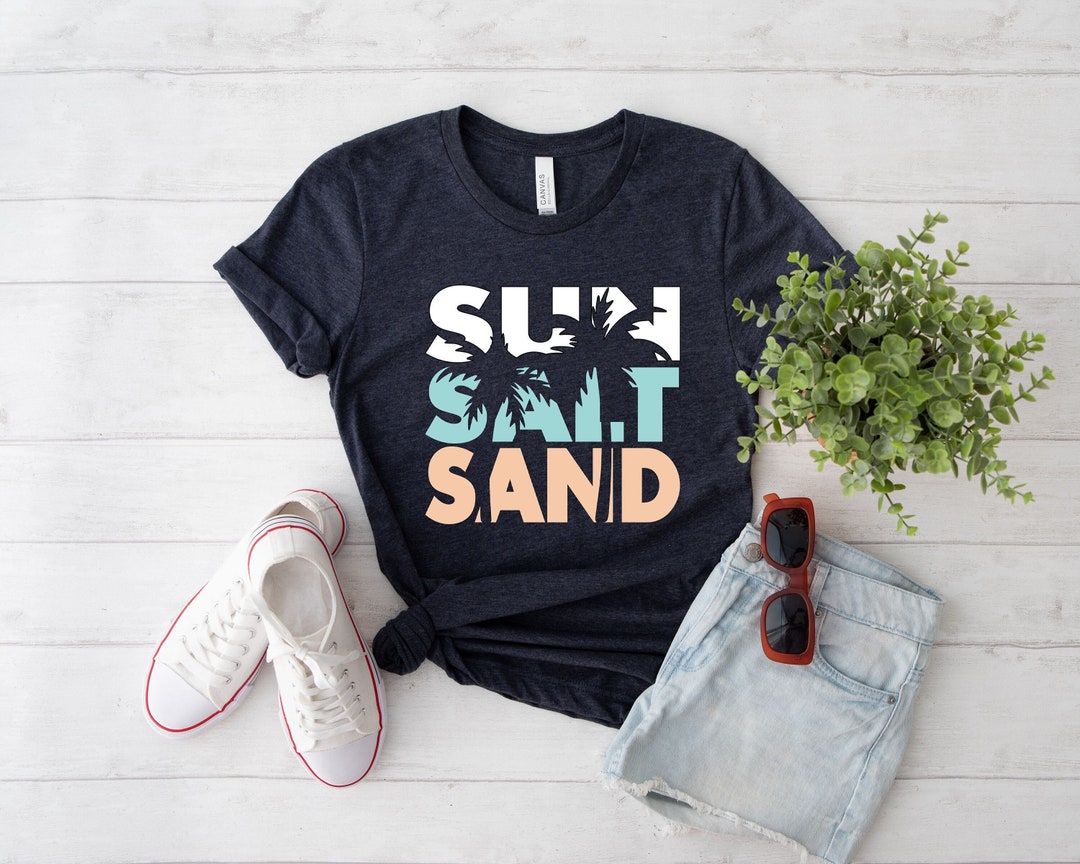 Sun Sand Salt Beach Shirt, Retro Comfort Colors T-shirt, Trendy Beach ...