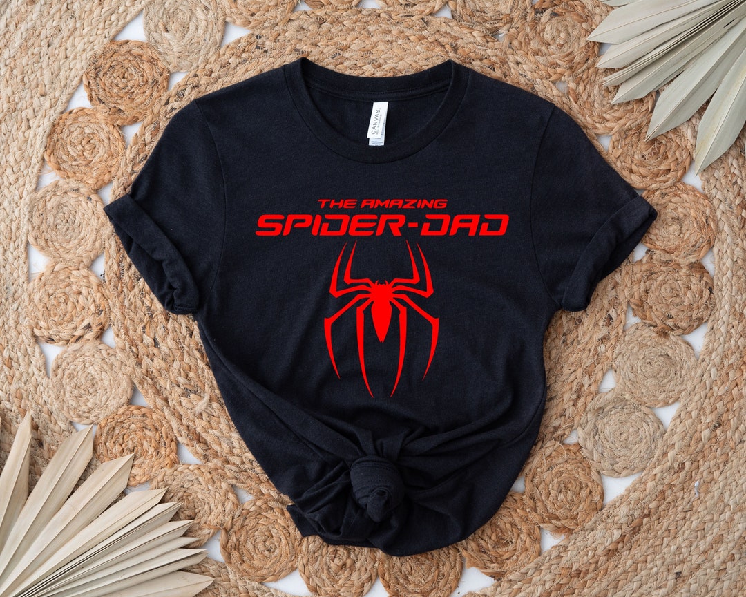 Personalized Steel Spider Superhero Dad Shirt - Short Sleeve Center ...