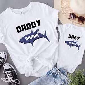 Baby Shark Family Matching Shirts, Shark Themed T-shirt, Daddy and Mama ...