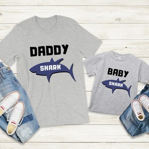 Baby Shark Family Matching Shirts, Shark Themed T-shirt, Daddy and Mama ...