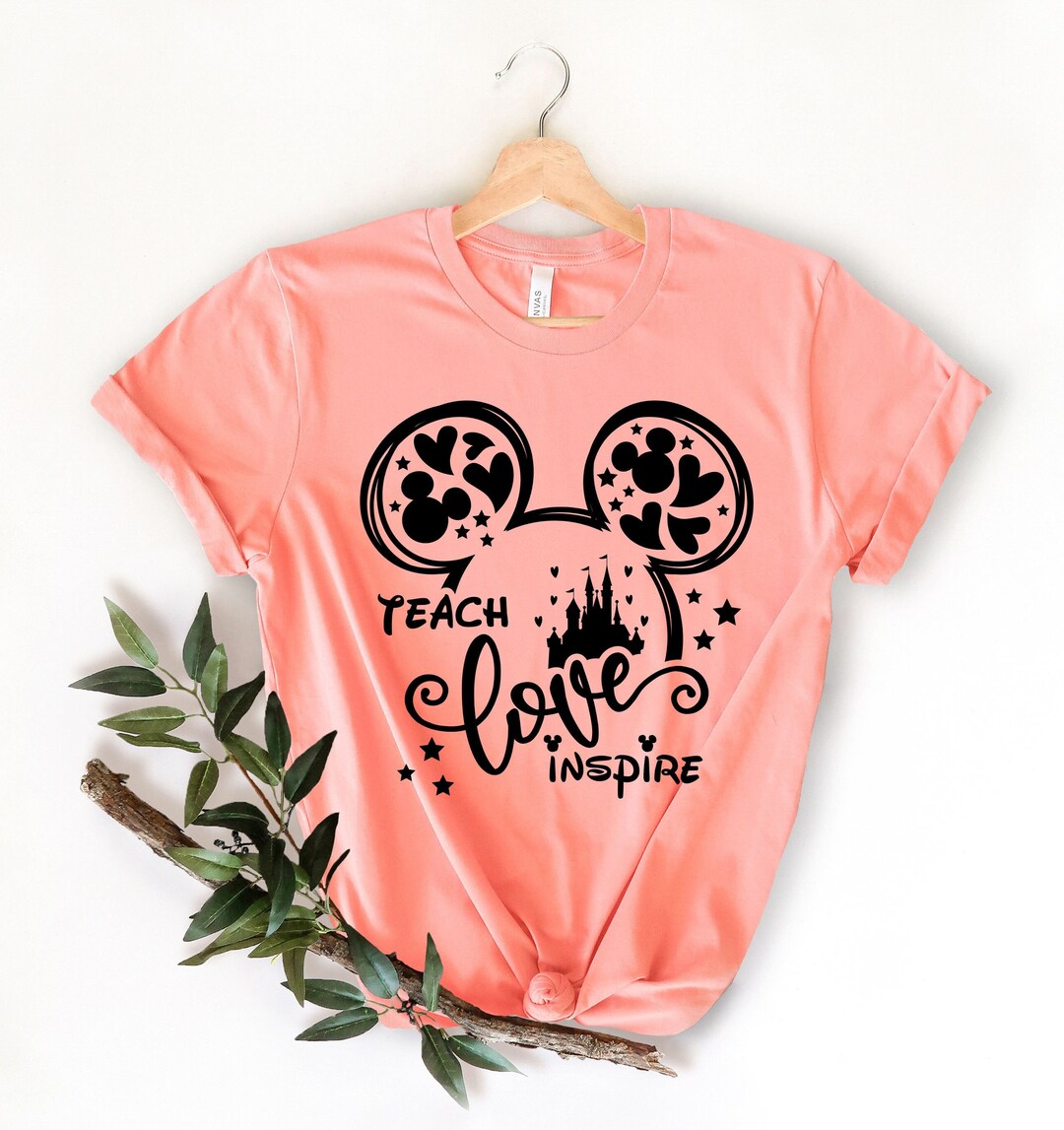 Teacher Disney Shirt ,mickey Minnie Teacher Tee, Teach Love Inspire ...