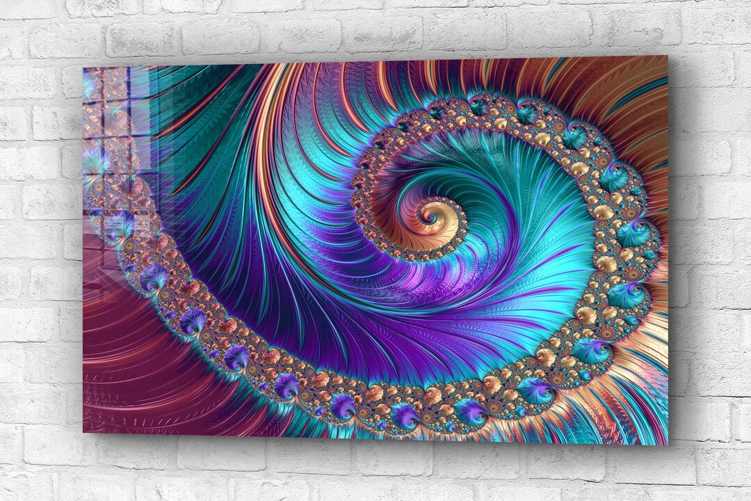 Abstract Colorful Spiral Glass Wall Art: Modern Room Decor - Etsy