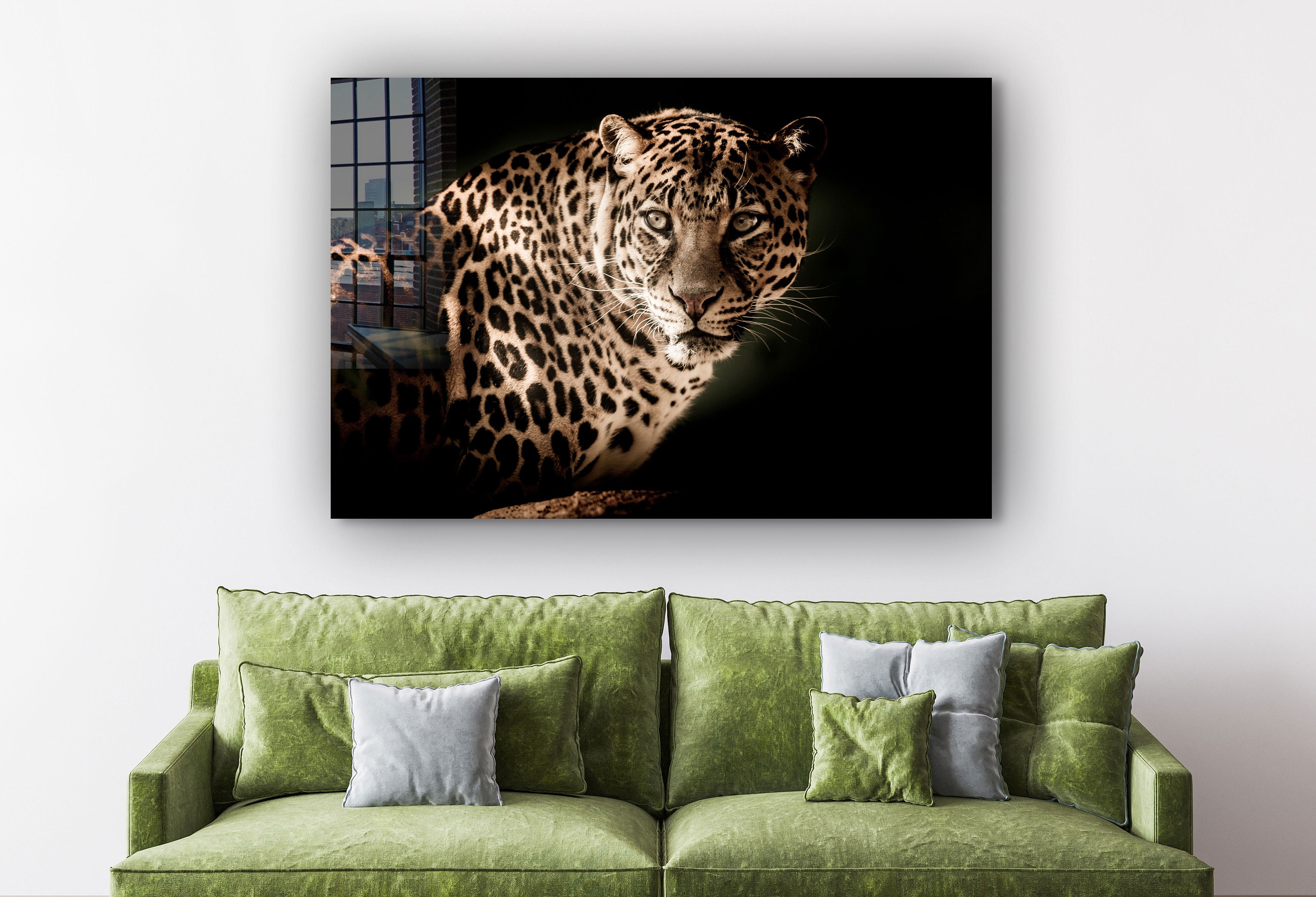 Leopard leopard Glass Decor Leopard Canvas Decor Glass Wall - Etsy