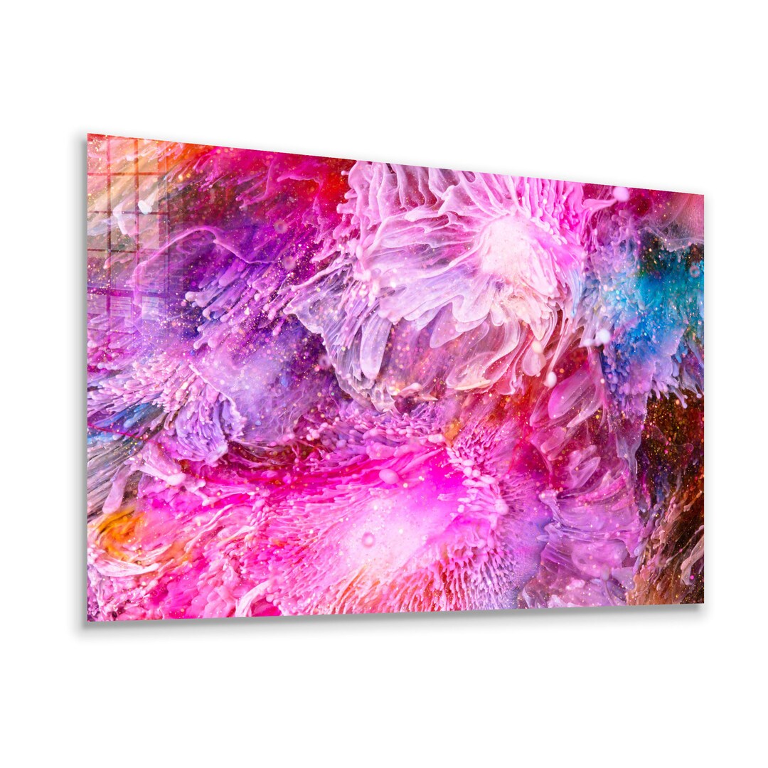 Pink Abstract Pattern Wall Art-gift Wall Decor-wall Art-tempered Glass ...