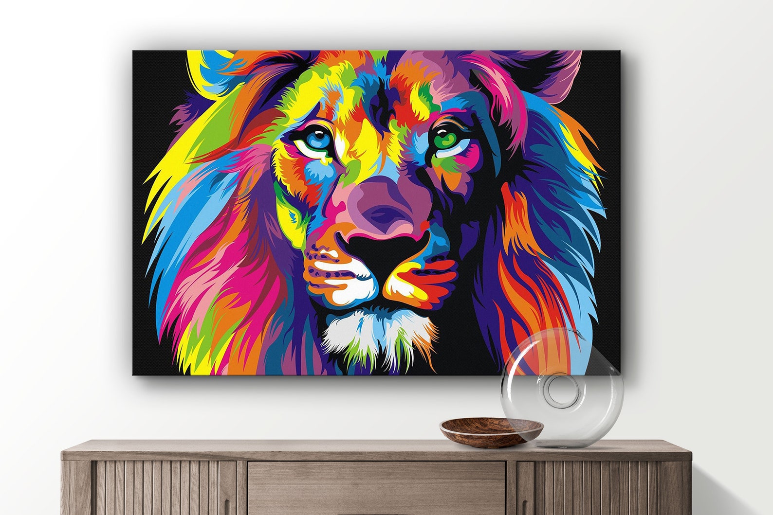 Abstract Lion Canvas Decor Glass Wall Art Canvas Wall Art - Etsy