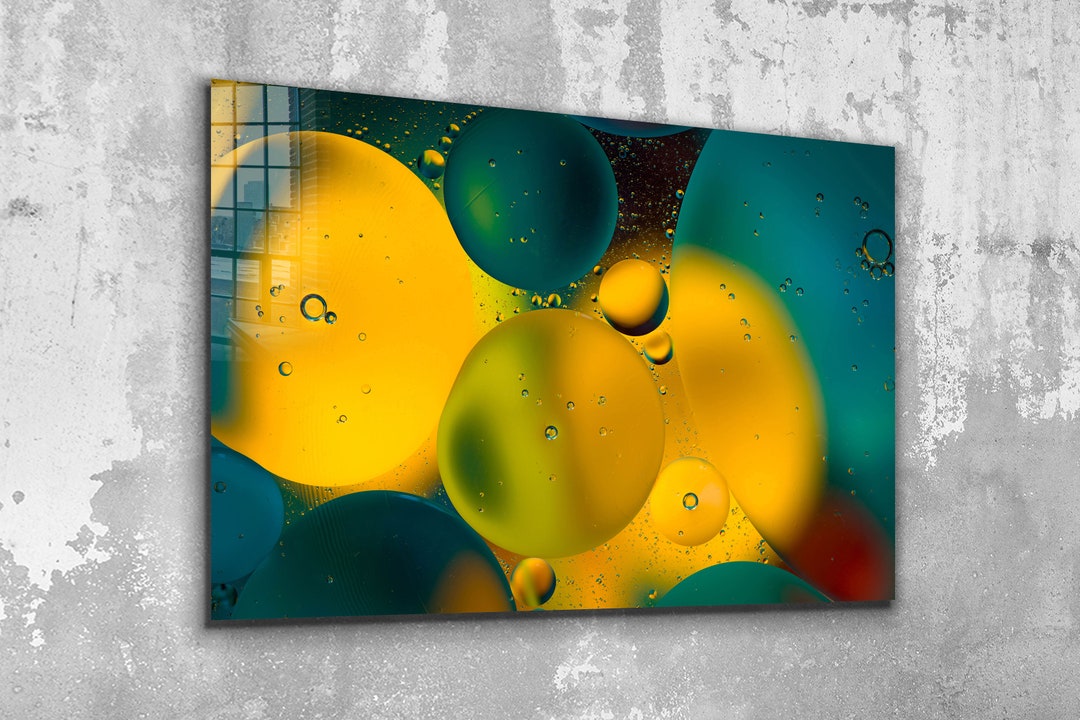 Colorful Bubbles Glass Wall Art: Modern Canvas Decor - Etsy