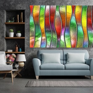 Gift Wall Decor-abstract Stained Wall Art-tempered Glass Art-canvas ...