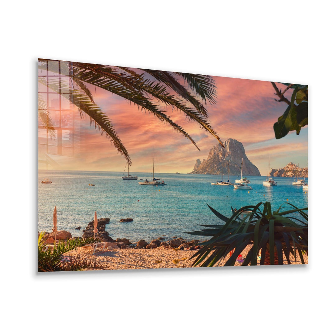 Gift Wall Decor-sea Scenery Wall Art-tempered Glass Art-canvas Wall Art ...