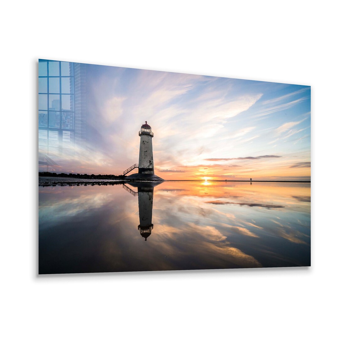 Lighthouse Sunset Scenery Wall Art-gift Wall Decor-wall Art-tempered ...
