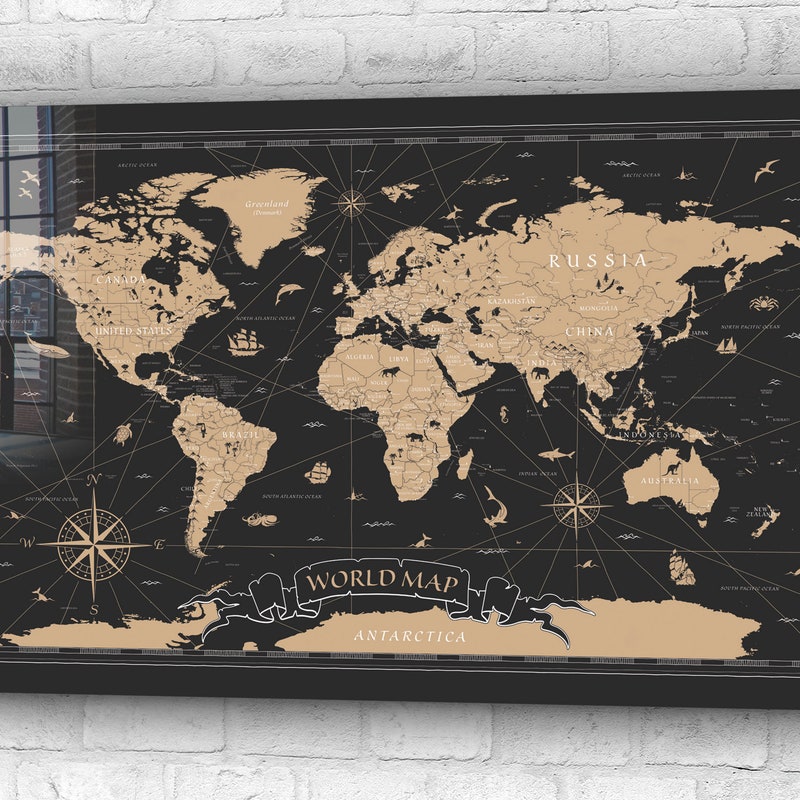 World Map Decor - Etsy