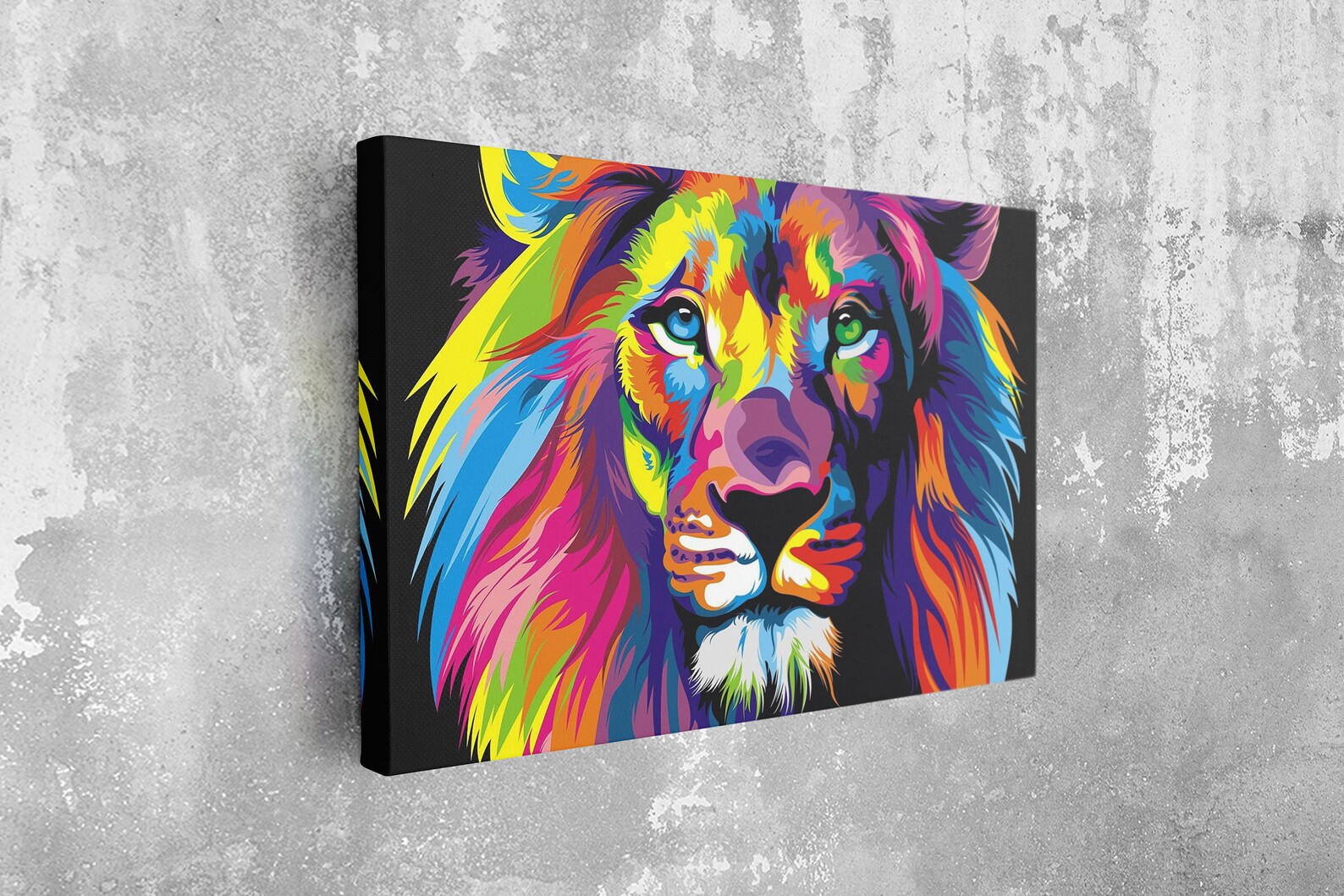 Abstract Lion Canvas Decor Glass Wall Art Canvas Wall Art - Etsy
