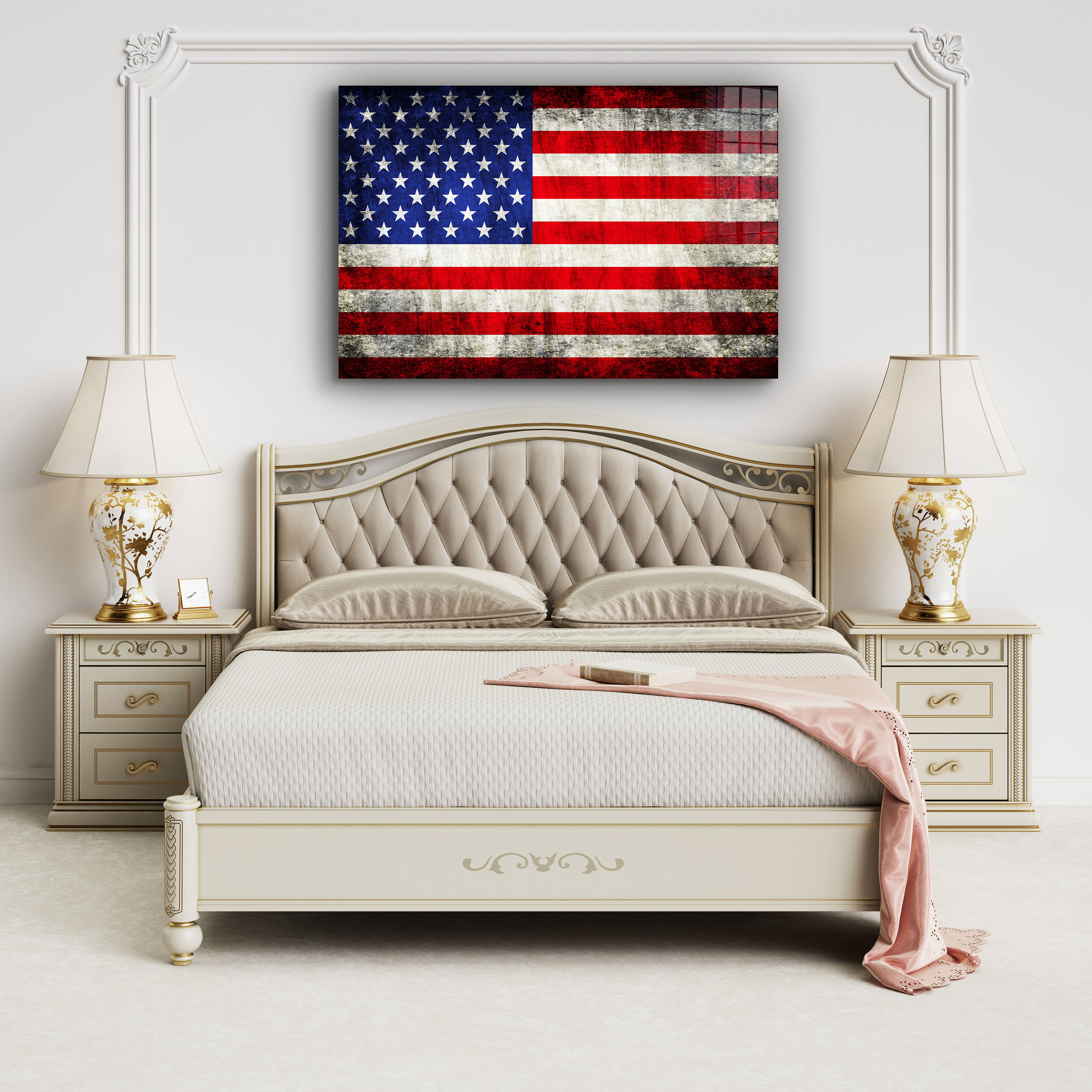 American Flag US Patriotic Decor USA Flag Canvas Decor - Etsy