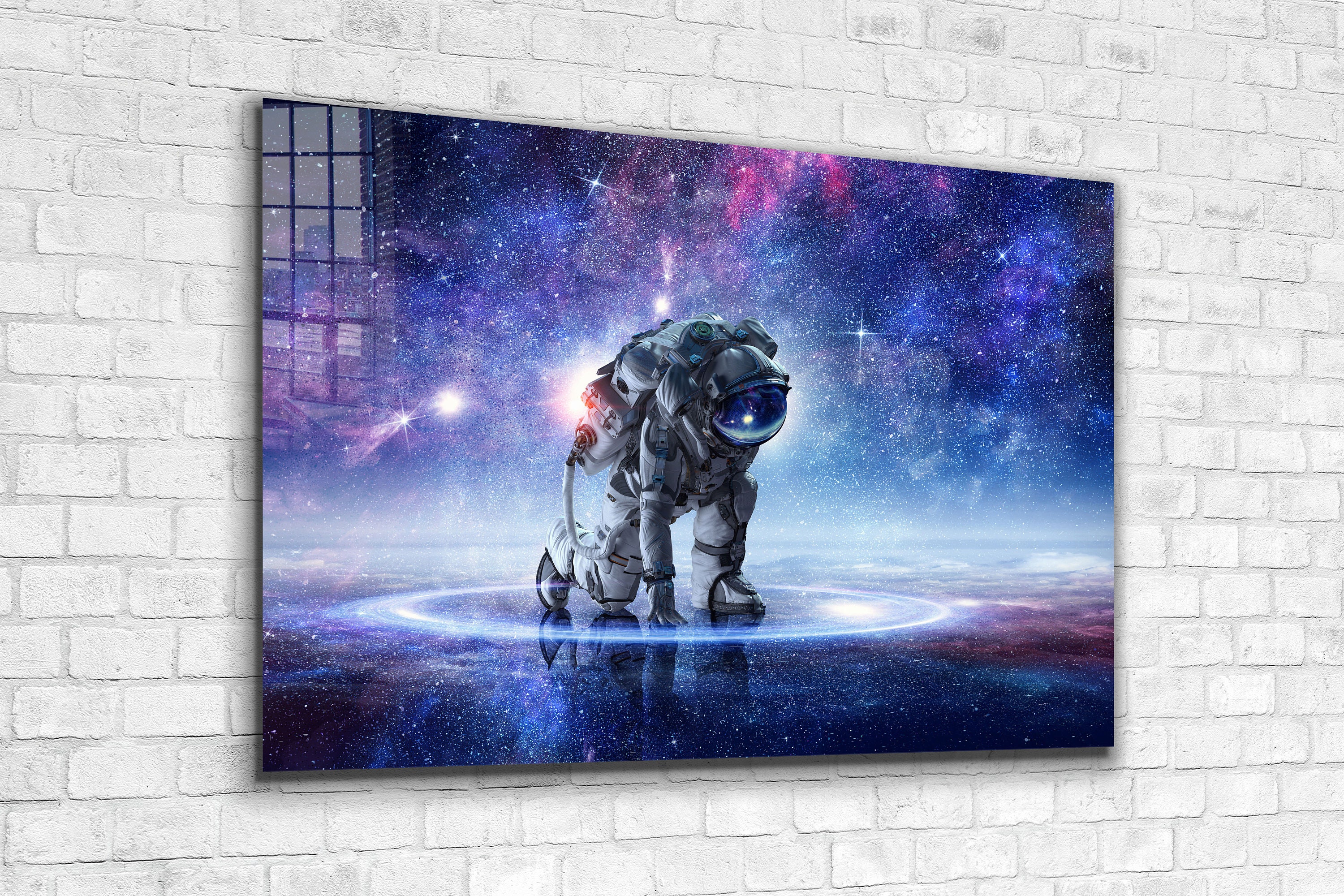 Astronaut Landing Astronaut Glass Decor Space Canvas Decor - Etsy