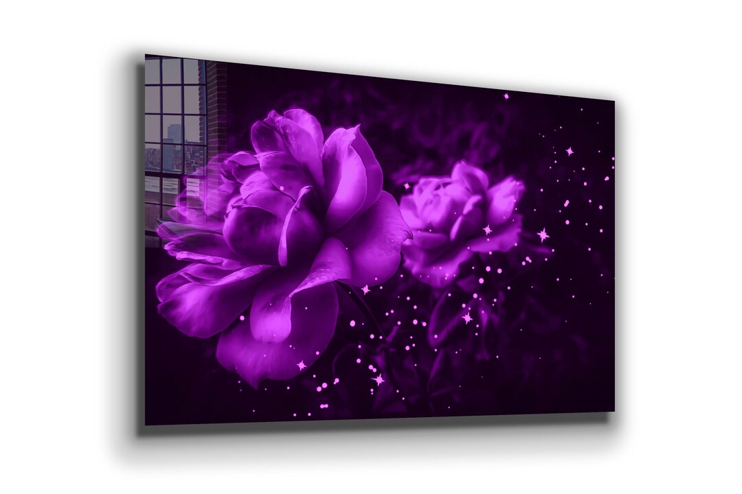 Purple Rose , Rose , Flower , Canvas Decor , Glass Wall Art , Canvas ...