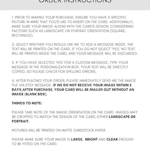 Custom Photo Card, Custom Picture, Personalisable, Custom Card ...