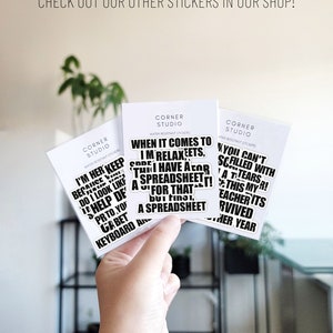 Funny Excel Stickers, Excel, Spreadsheet, Excel Stickers, Computer ...