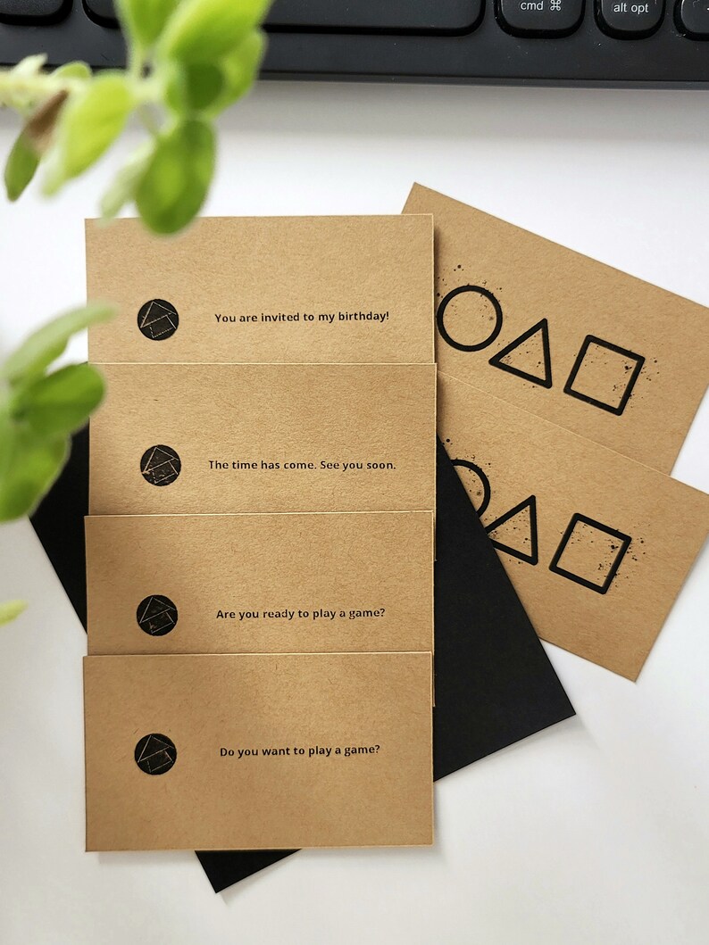 50 Squid Game Card Squid Games Invitation Card Invite Etsy