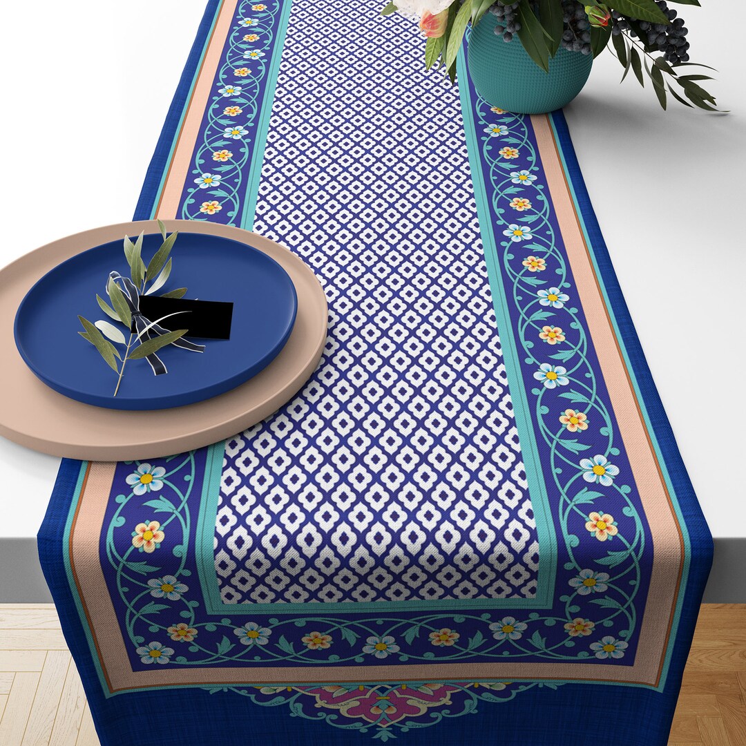Islamic Table Runner-mubarak Ramadan Karem Table Runner, Green and Gold ...