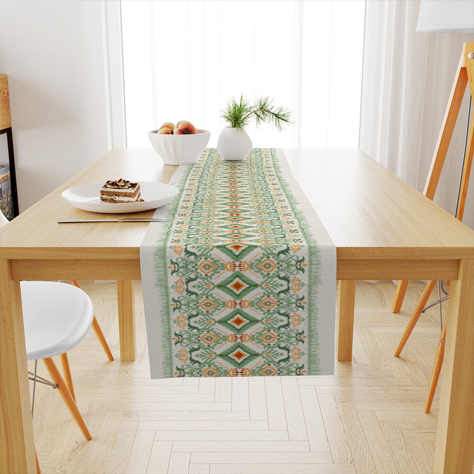 Ethnic Design Table Runner,boho Decor,ikat Floral Design,authentic ...
