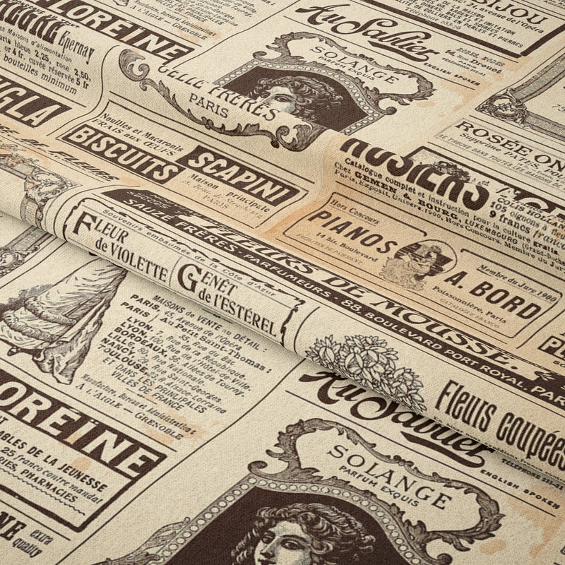 Newspaper Fabric - Etsy