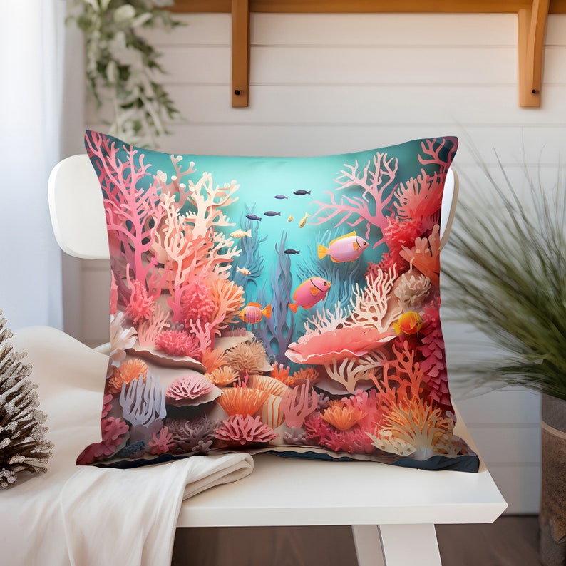 3D Sea Creatures Pattern Cushion Cover,poster Print Fabric, Home ...