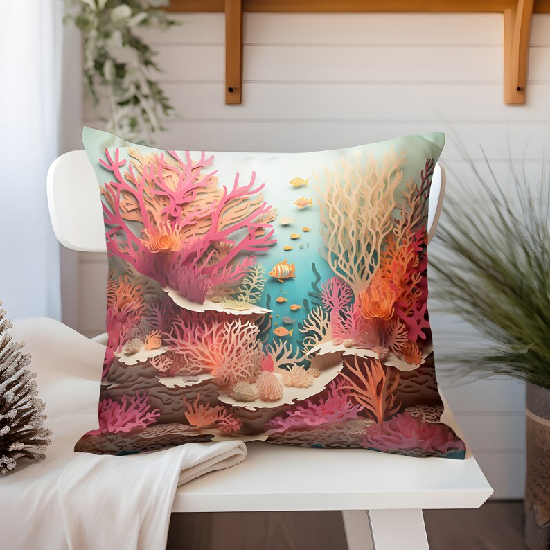 3D Sea Creatures Pattern Cushion Cover,poster Print Fabric, Home ...