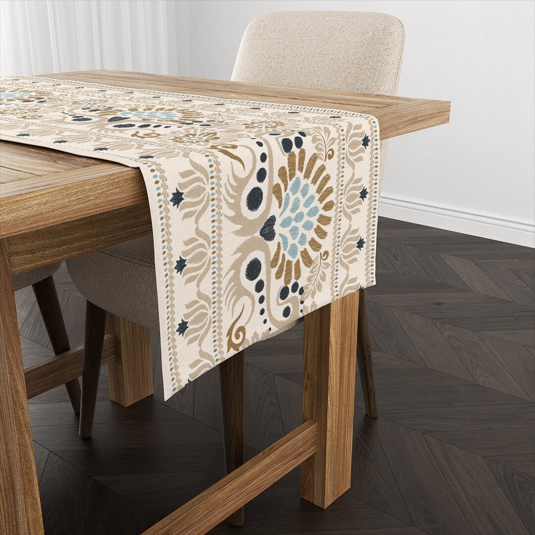 Ethnic Design Table Runner,boho Decor,ikat Floral Design, Farmhouse ...