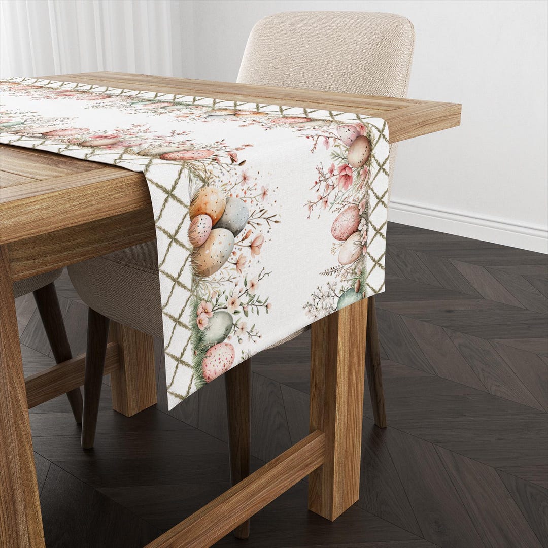 Easter Table Runner, Floral Egg Table Runner, Easter Gift,easter ...