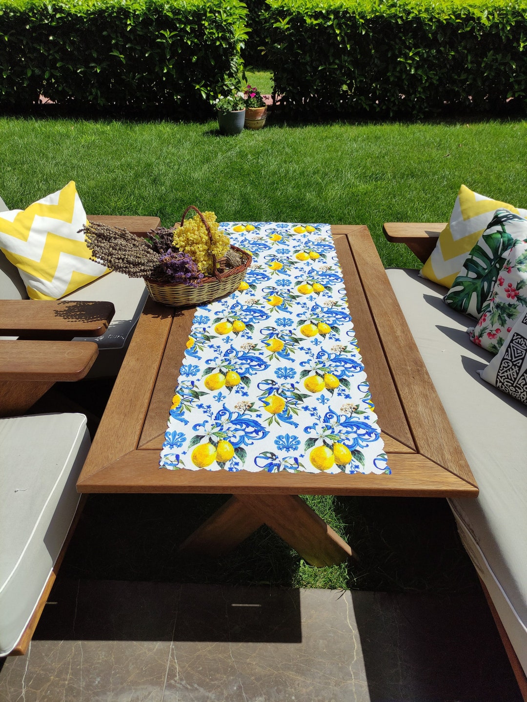 Summer Trend Lemon Table Runner High Quality Floral Lemon Table Decor ...