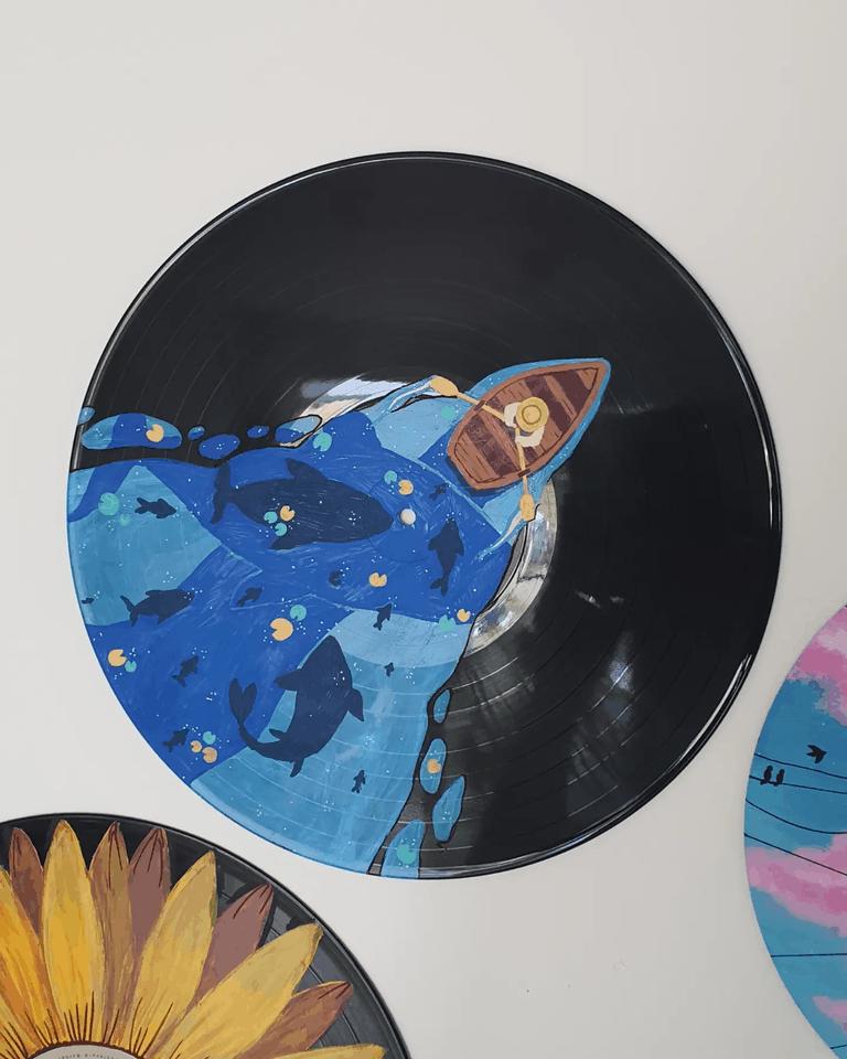 Hand Painted Vinyl Record Art - Etsy