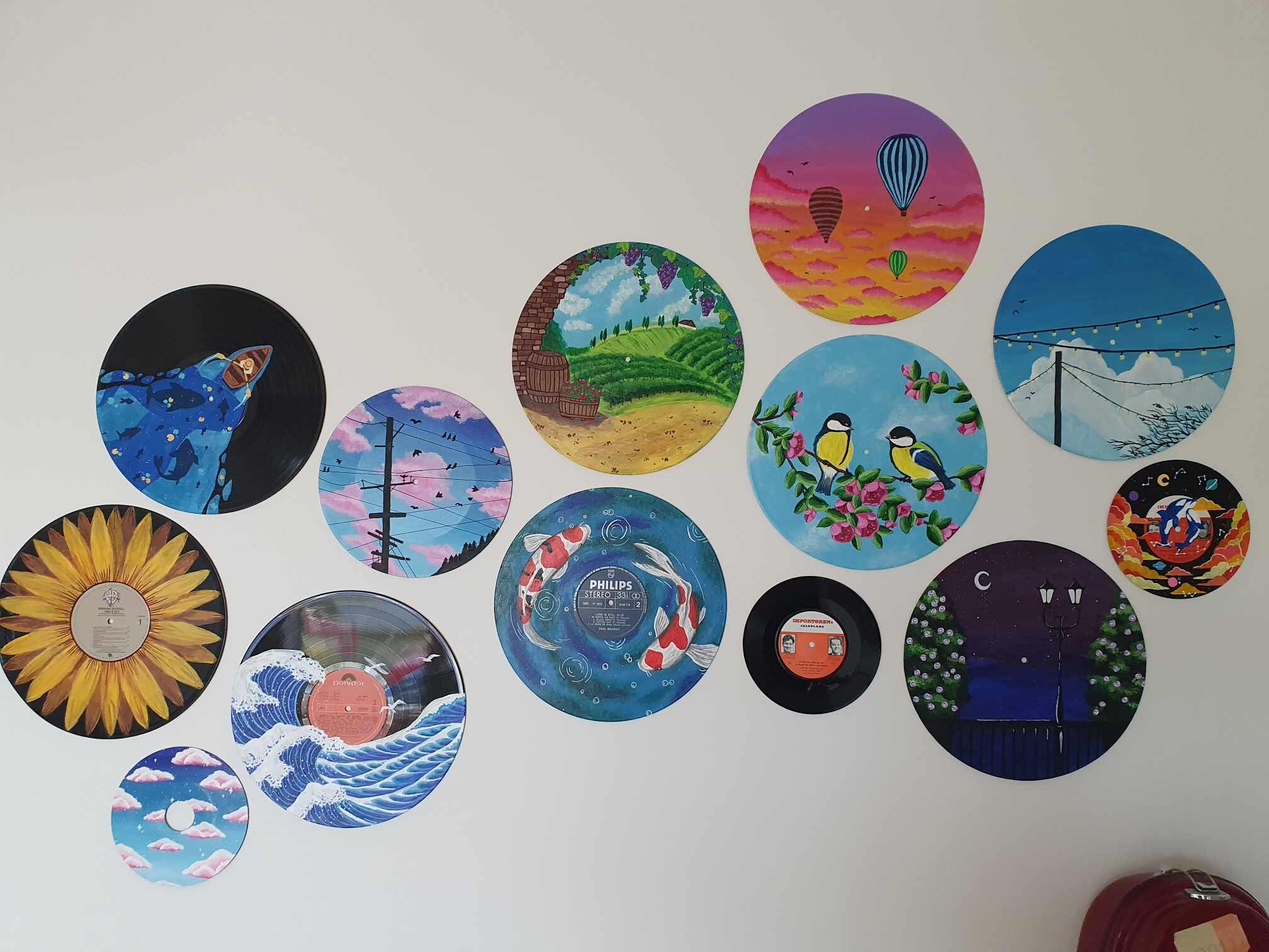 Hand Painted Vinyl Record Art - Etsy