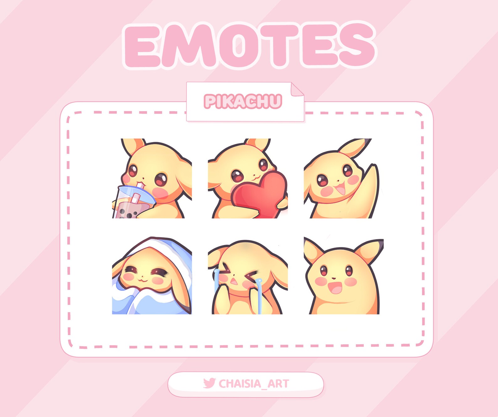 Pikachu Pokemon Emotes for Twitch Streamers/ Discord. Youtube/ Bubble ...