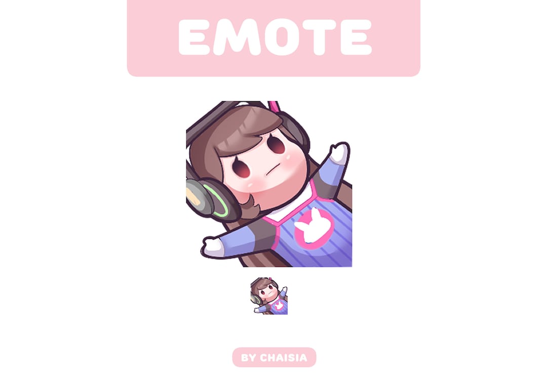 Cute DVA Overwatch Ded Sticker Emote for Twitch Streamers, Discord ...