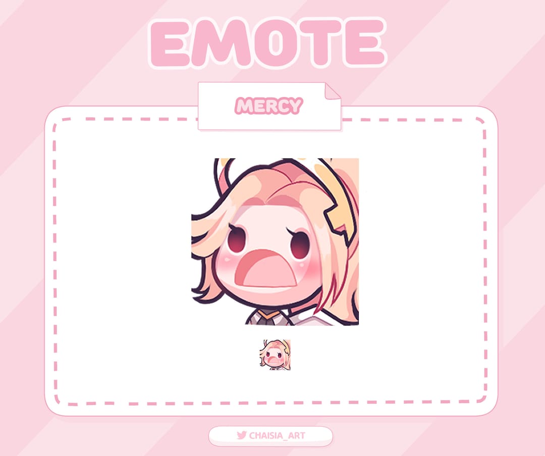 Cute Mercy Overwatch Huh Surprise Sticker Emote for Twitch Streamers ...